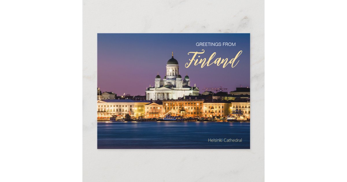 Greetings from Finland Helsinki Scenic Postcard | Zazzle