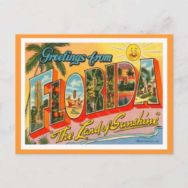 Greetings From Florida Postcard | Zazzle