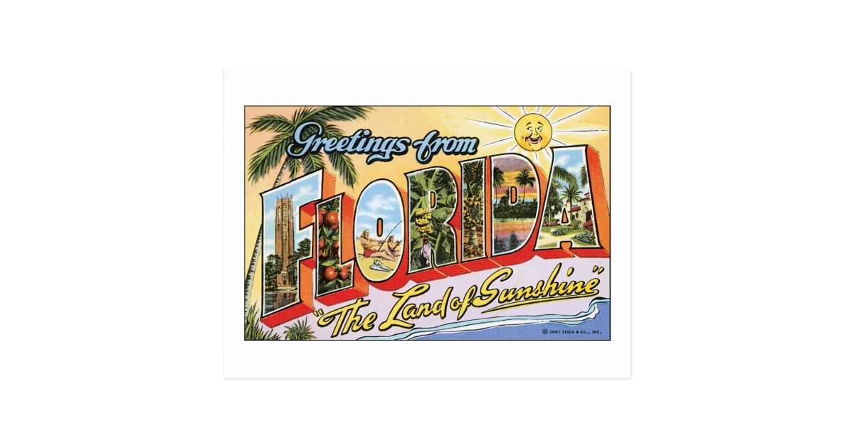 Greetings from Florida Postcard | Zazzle.com