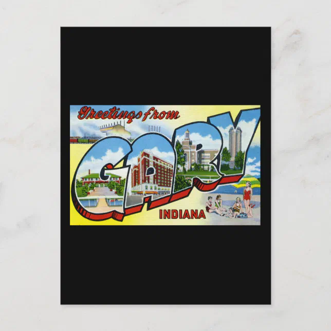 Greetings from Gary Indiana Postcard | Zazzle