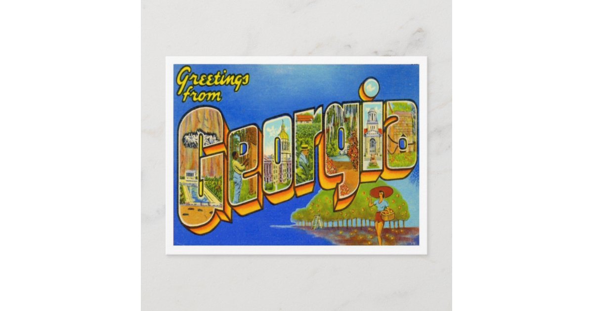 Greetings From Georgia Postcard | Zazzle