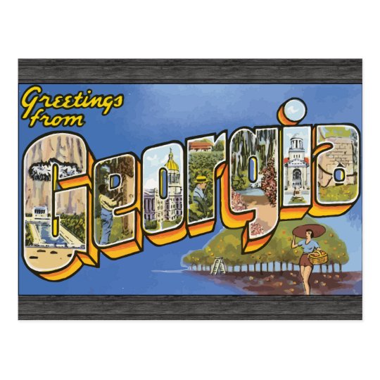 Greetings From Georgia, Vintage Postcard | Zazzle.com