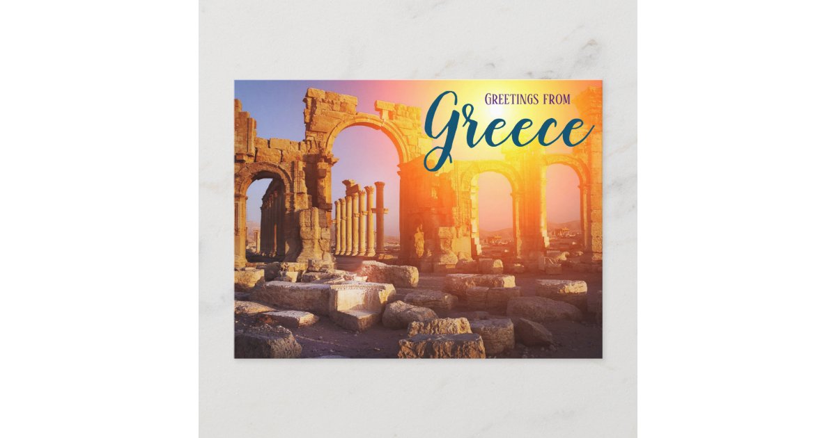 Greetings from Greece Ancient Ruins Parthenon Postcard | Zazzle