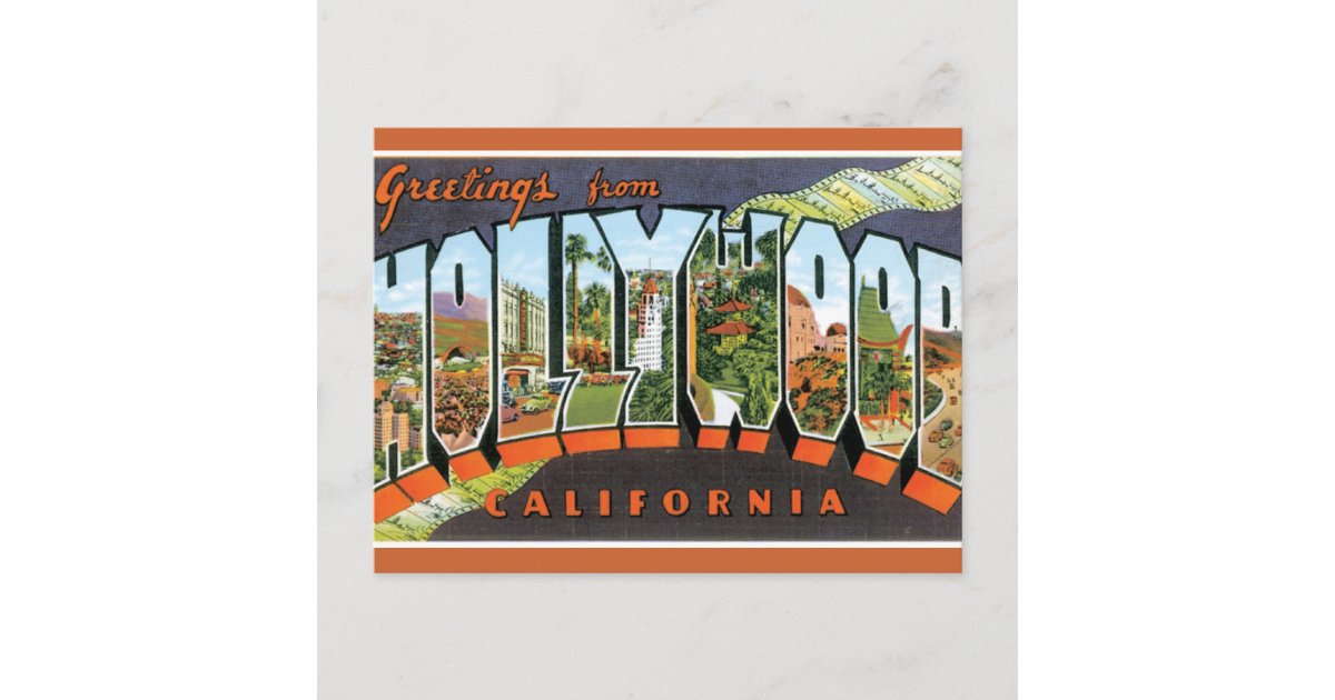 Greetings From Hollywood Postcard | Zazzle