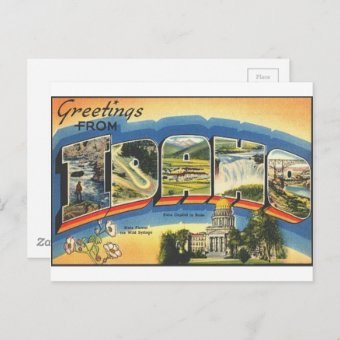 Greetings from Idaho Postcard | Zazzle
