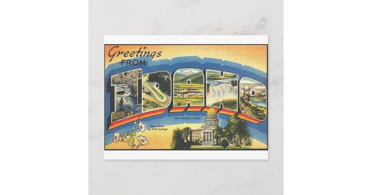 Greetings from Idaho Postcard | Zazzle