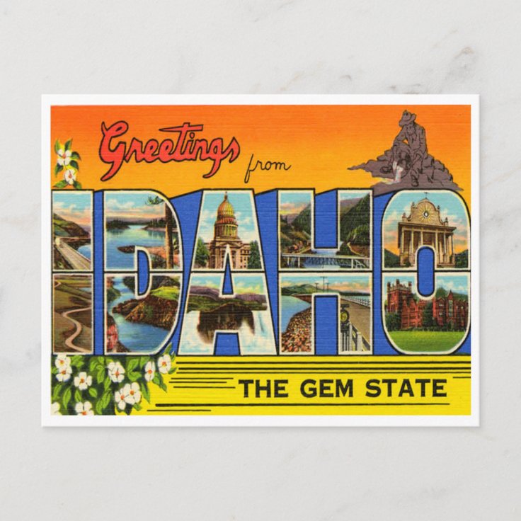 Greetings from Idaho, The Gem State Postcard | Zazzle