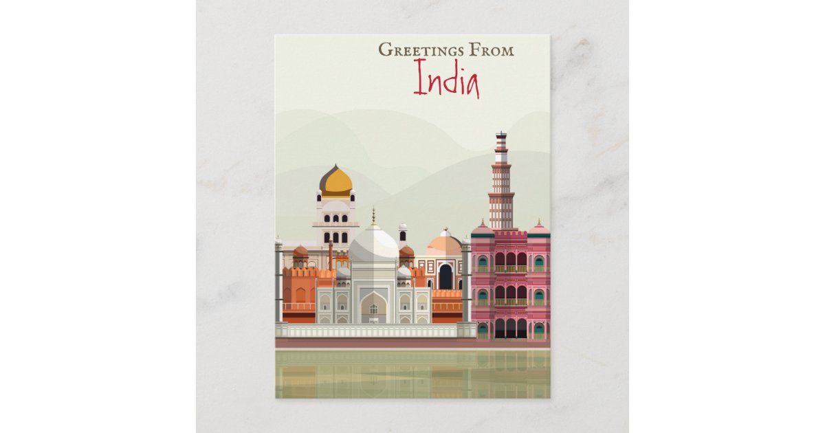 Greetings From India Postcard | Zazzle