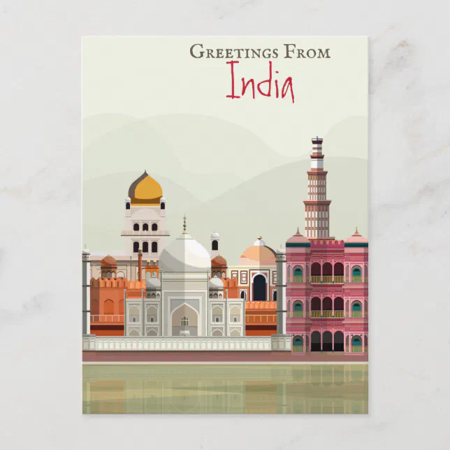 Greetings From India Postcard | Zazzle