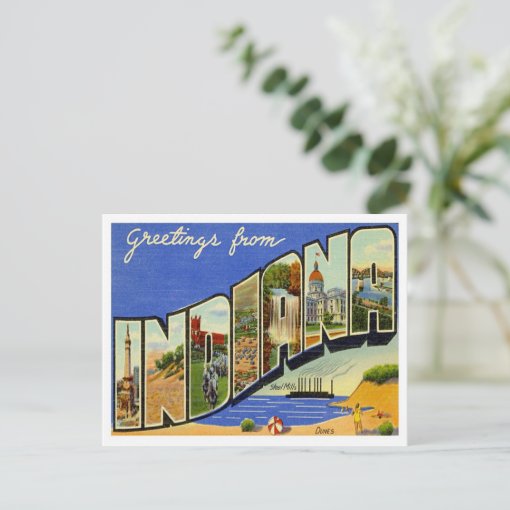 Greetings From Indiana Postcard | Zazzle