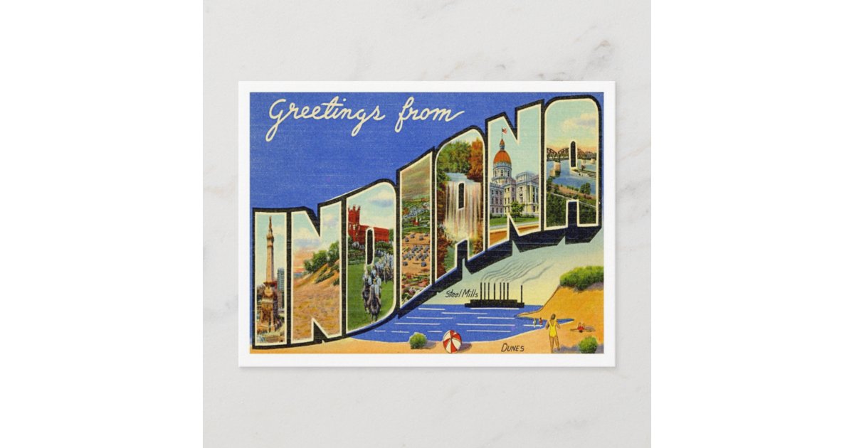 Greetings From Indiana Postcard | Zazzle