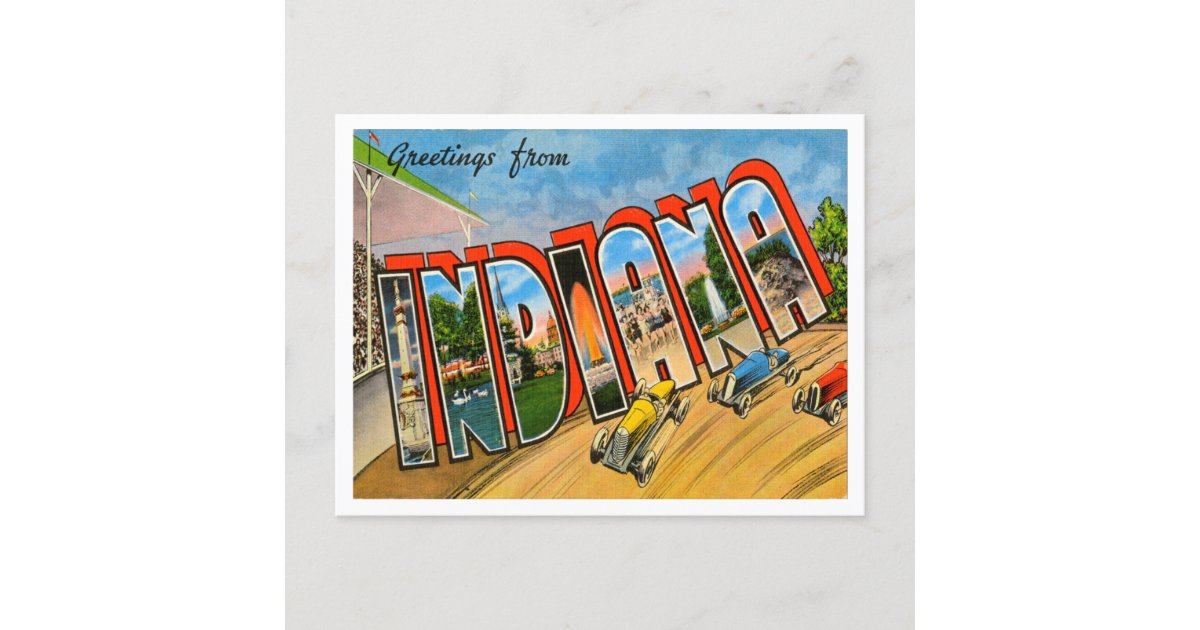 Greetings from Indiana Vintage Travel Postcard | Zazzle