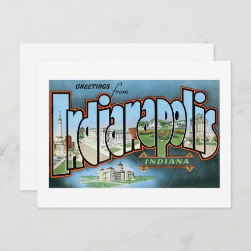 Greetings from Indianapolis, Indiana! Postcard | Zazzle