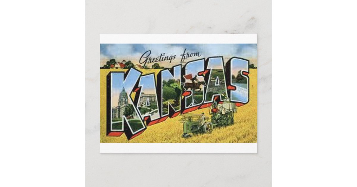 Greetings from Kansas Postcard | Zazzle