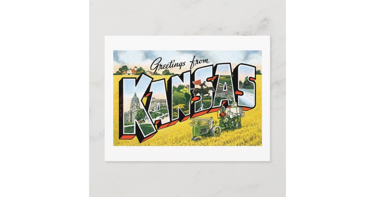 Greetings From Kansas Postcard | Zazzle