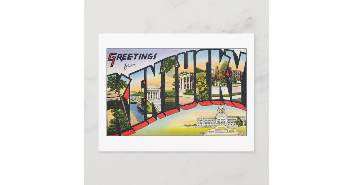 Greetings from Kentucky Postcard | Zazzle