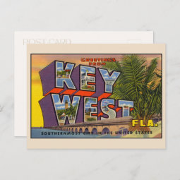 Greetings from Key West Large Letter Postcard | Zazzle
