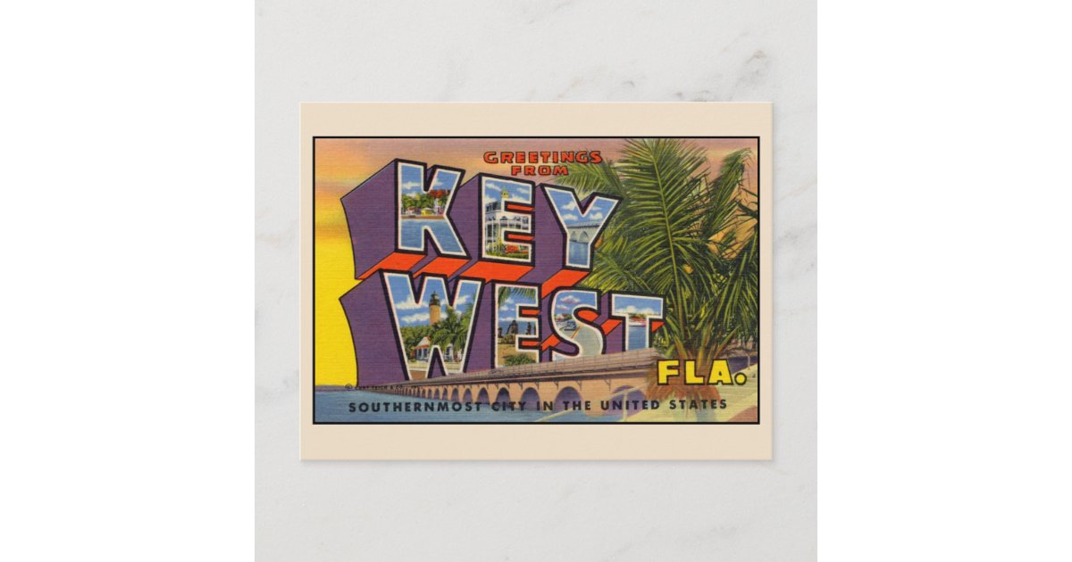 Greetings from Key West Large Letter Postcard | Zazzle