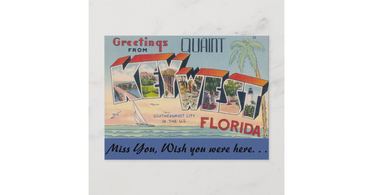 Greetings from Key West Postcard | Zazzle