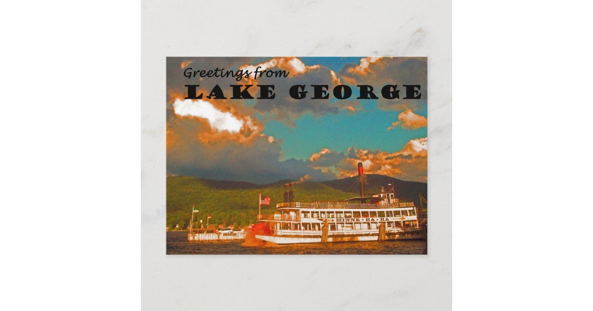 Greetings from Lake George Postcard | Zazzle