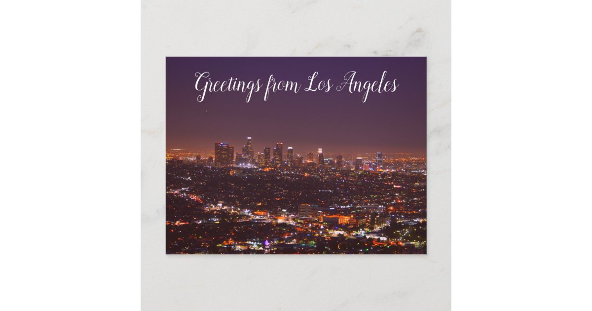 Greetings from Los Angeles Postcard Skyline | Zazzle