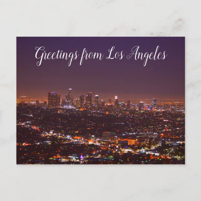Greetings from Los Angeles Postcard Skyline | Zazzle