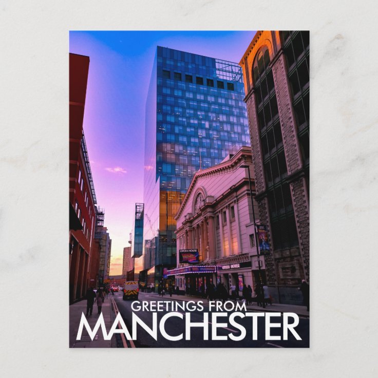 Greetings from Manchester Postcard | Zazzle