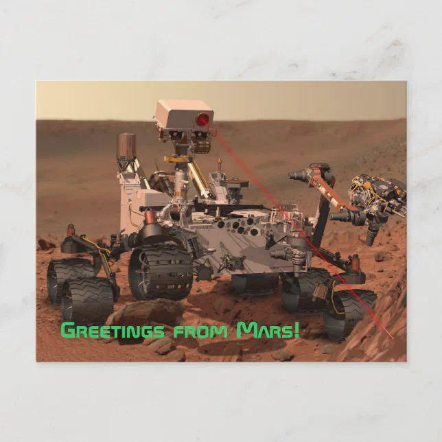 Greetings from Mars! Mars Curiosity Rover Postcard | Zazzle