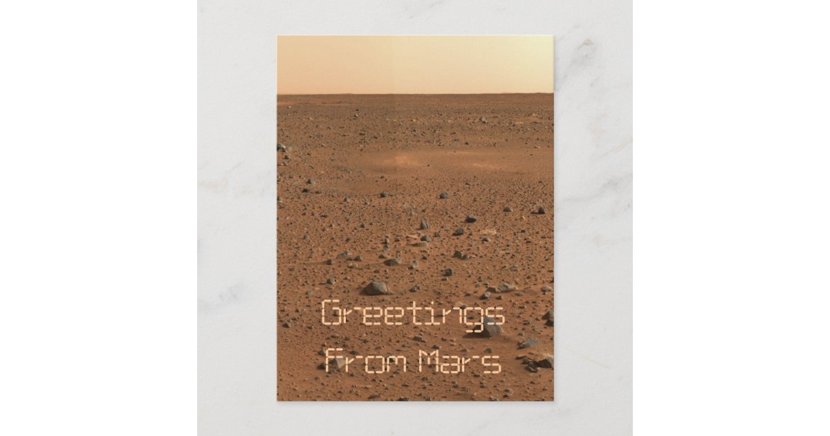 Greetings From Mars Postcard | Zazzle