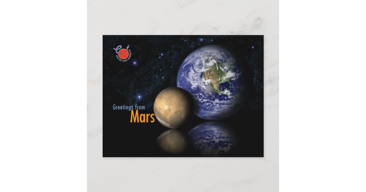 Greetings from Mars To Earth Postcard | Zazzle