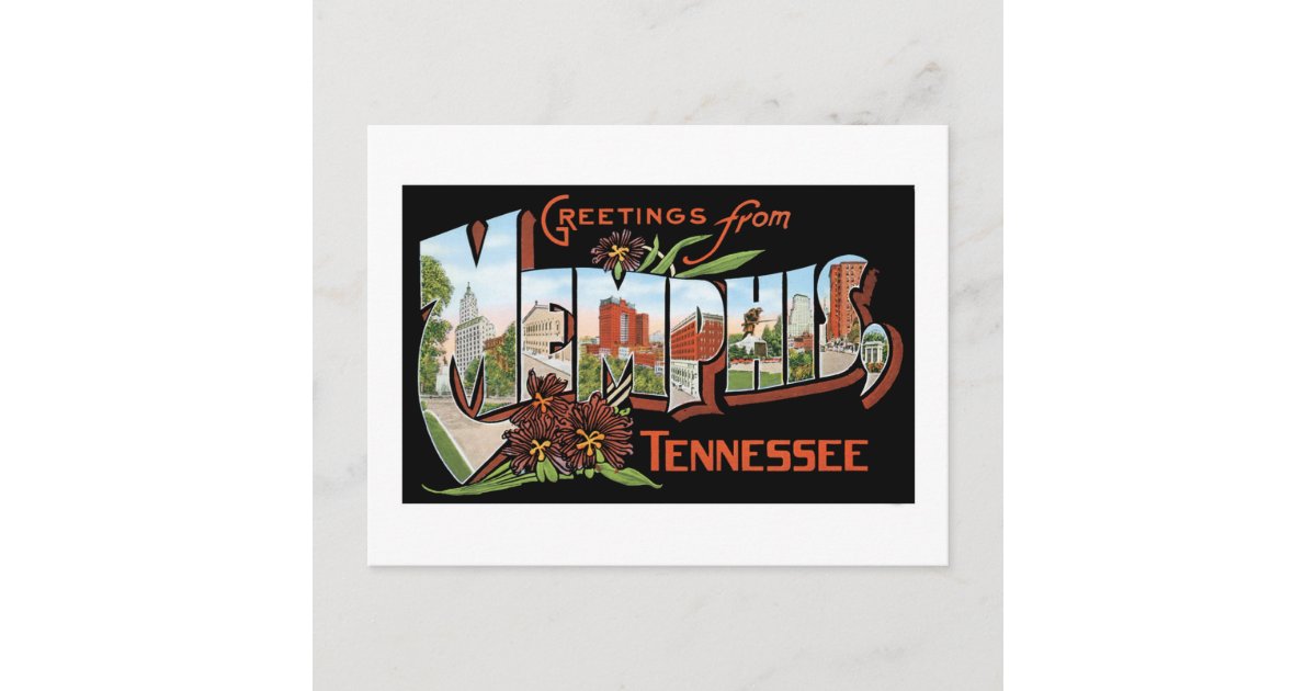 Greetings from Memphis, Tennessee! Retro Post Card | Zazzle