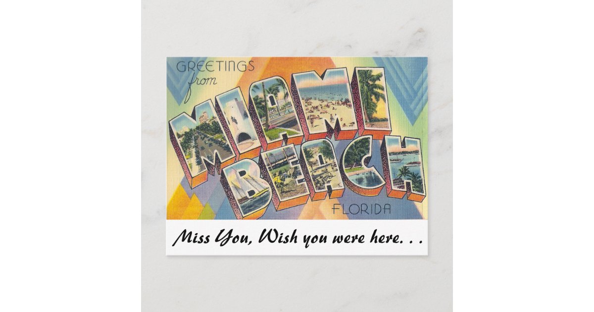 Greetings from Miami Beach Postcard | Zazzle