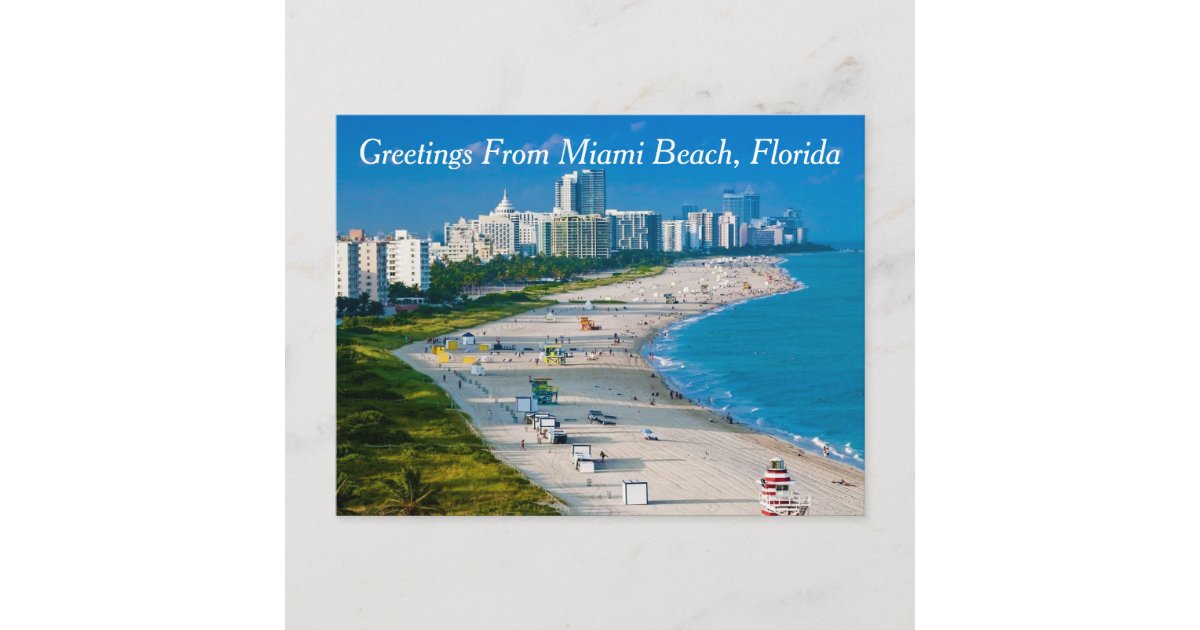 Greetings From Miami Beach Postcard | Zazzle