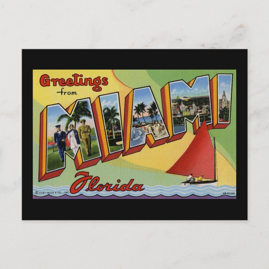 Greetings from Miami Florida Postcard | Zazzle