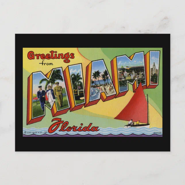Greetings from Miami Florida Postcard | Zazzle