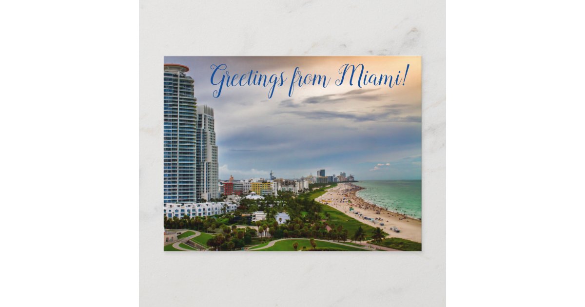 Greetings from Miami! Postcard | Zazzle