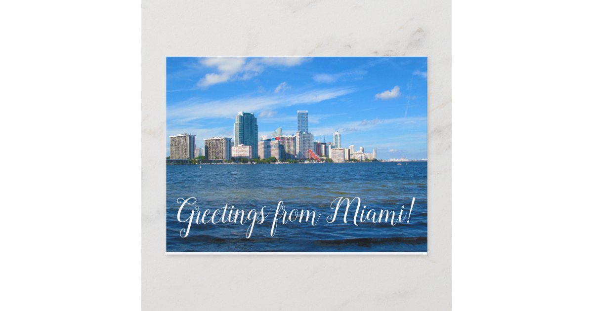 Greetings from Miami Postcard | Zazzle