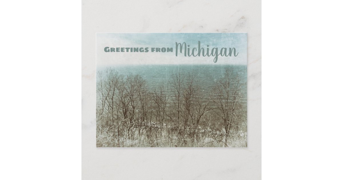 Greetings from Michigan Postcard | Zazzle