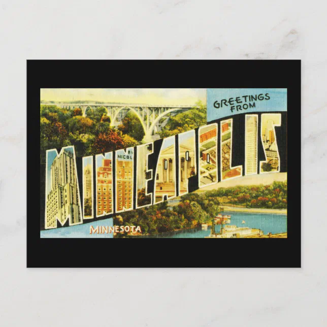 Greetings from Minneapolis Minnesota Postcard | Zazzle