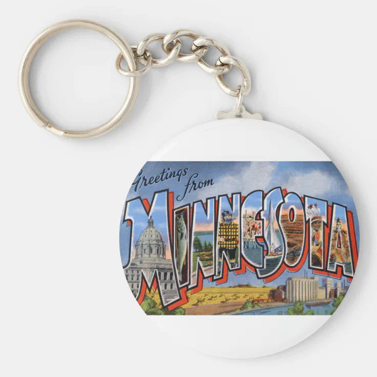 Greetings From Minnesota Keychain | Zazzle