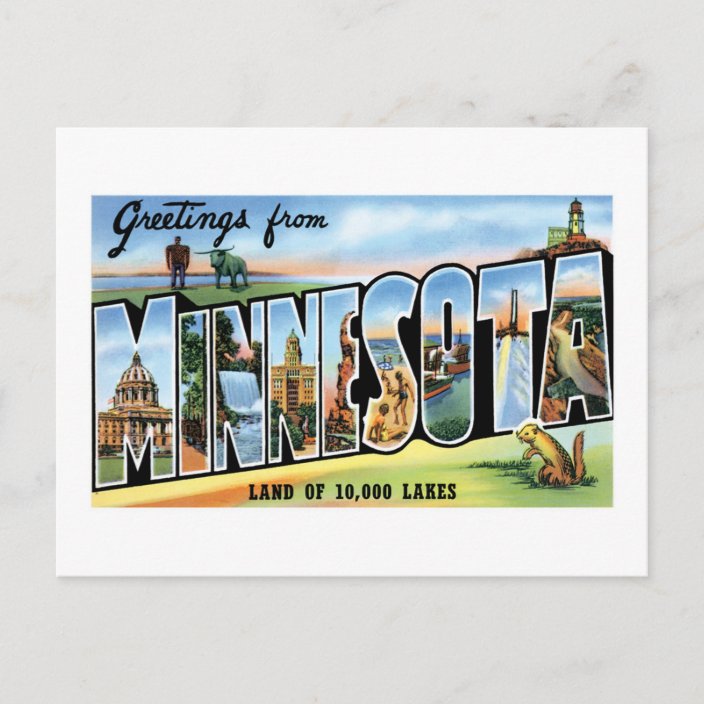 Greetings from Minnesota! Postcard | Zazzle.com