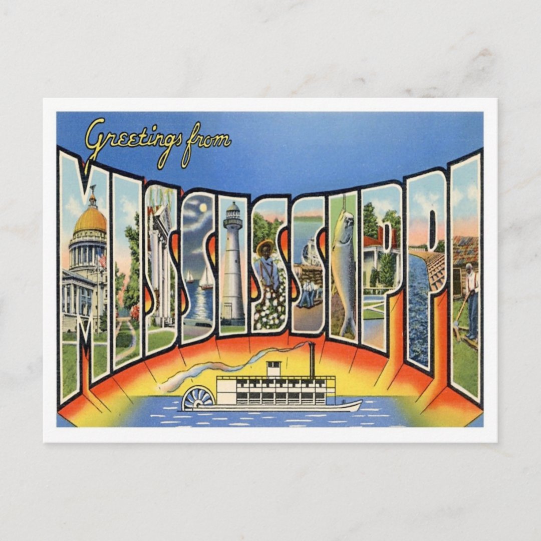 Greetings From Mississippi Postcard | Zazzle