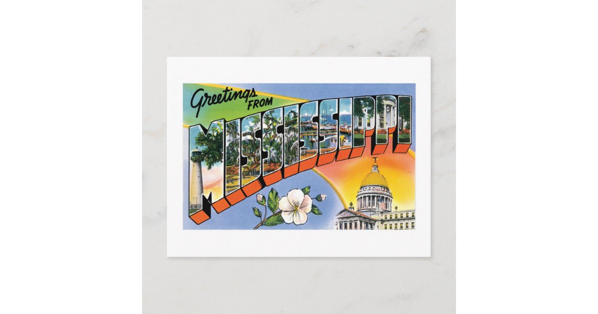 Greetings from Mississippi! Postcard | Zazzle