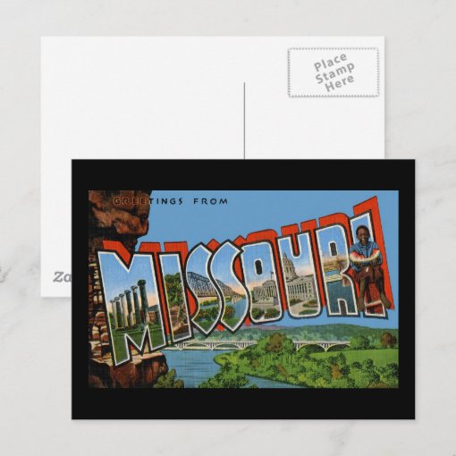 Greetings from Missouri Postcard | Zazzle