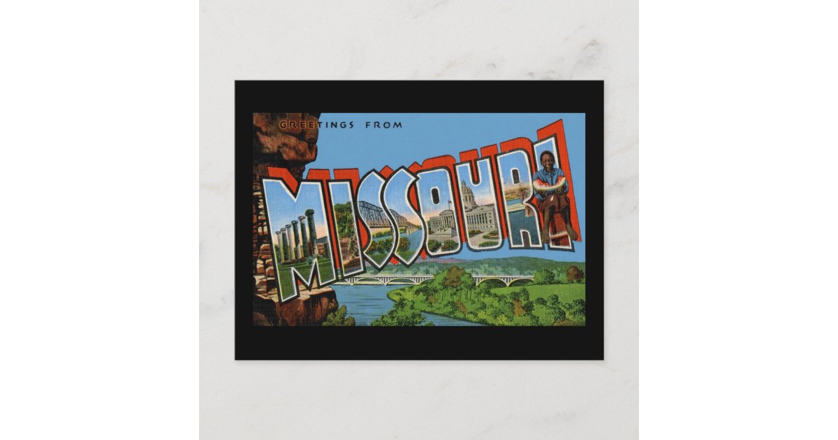 Greetings from Missouri Postcard | Zazzle