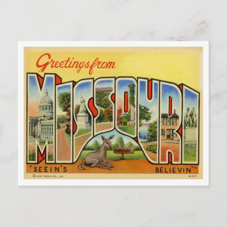 Greetings From Missouri Postcard | Zazzle