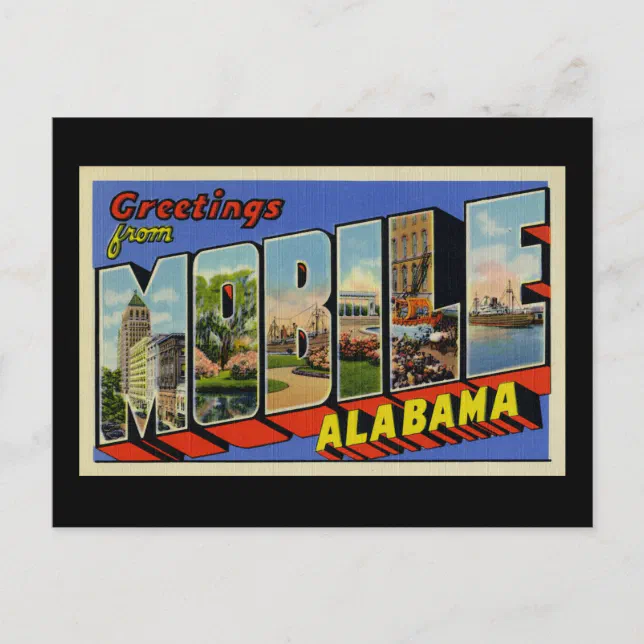 Greetings from Mobile Alabama Postcard | Zazzle