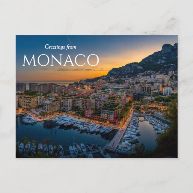 Greetings from Monaco Postcard | Zazzle