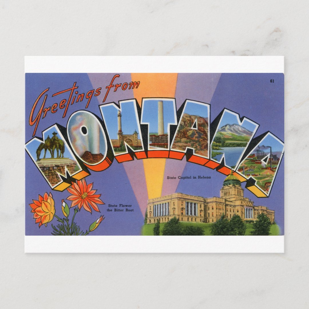 Greetings From Montana Postcard | Zazzle