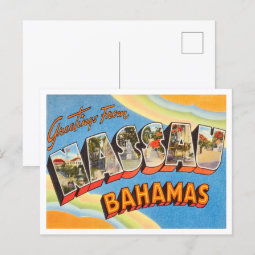 Greetings from Nassau, Bahamas Vintage Travel Postcard | Zazzle